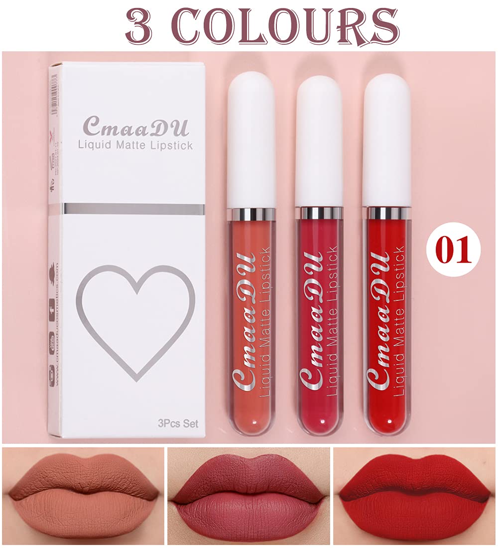ETEDES Matte Lipstick Velvet Lipstick Set, Lazy Lipstick Lip Shape,Long Lasting High Pigmented Non-stick Cup Lip Gloss (Set #11)