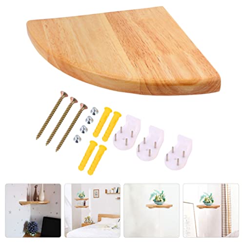 Ipetboom Wall Mounted Shelves 1 Set of Corner Shelf, Corner Wall Shelf Corner Floating Shelves Corner Shelves Wall Mounted Wood Floating Shelves for Home, Radius 15cm Corner Shelf