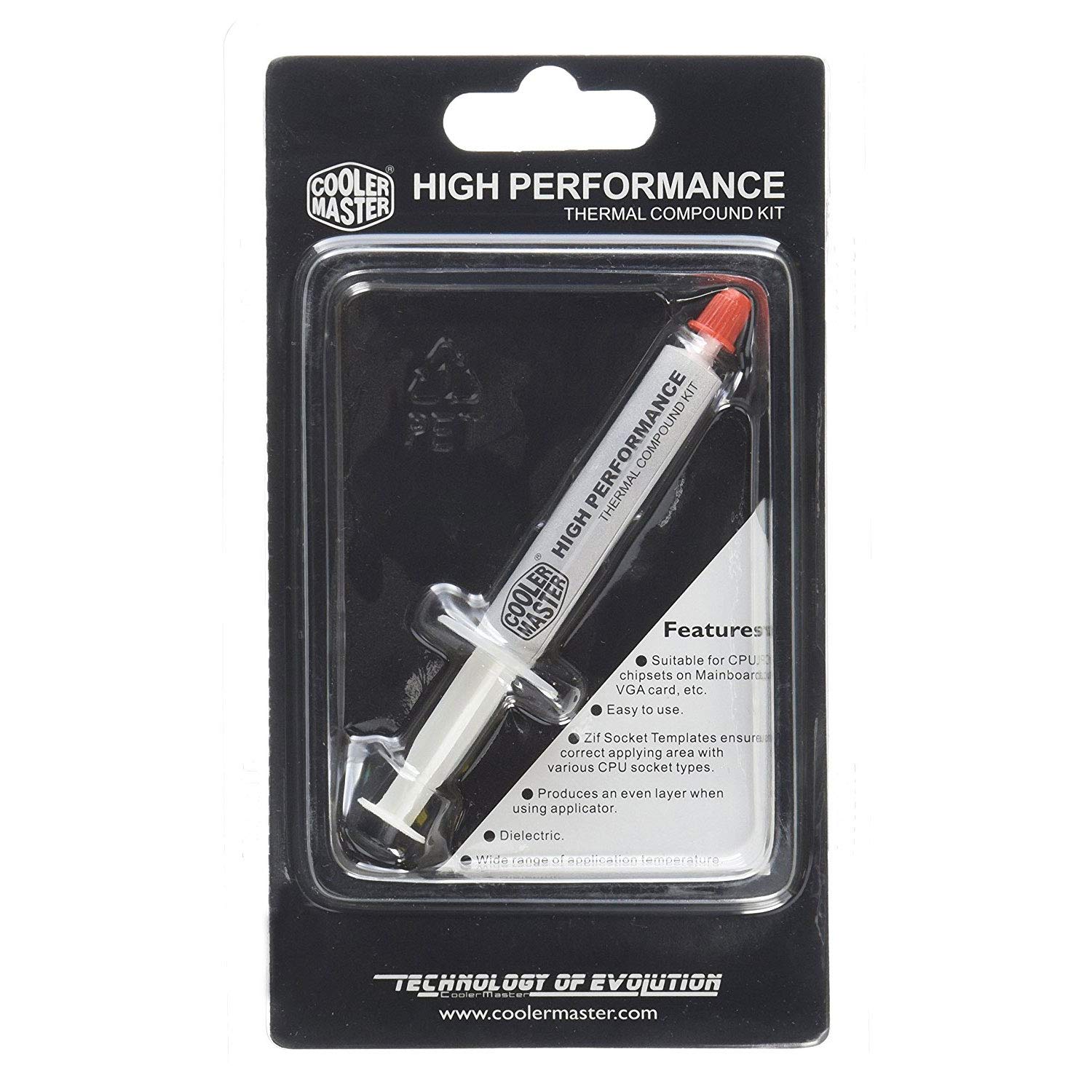 Cooler Master High Performance Thermal Paste - (HTK-002-U1) AND Cooler Master RR-212S-20PC-R1 Hyper 212 RGB Black Edition CPU Air Cooler 4 Direct Contact Heat pipes 120mm RGB Fan