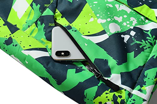MOERDENG Kid's Ski Jacket Waterproof Winter Coat Boy's and Girl's Fleece Snowboarding Jackets with Detachable Hood