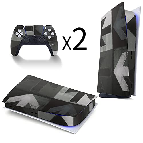 Four Arrow Signs Painted on A Wall Full Protective Skin Cover Design Wrap Decal Sticker Compatible with PS5 Digital Edition Console and Controller