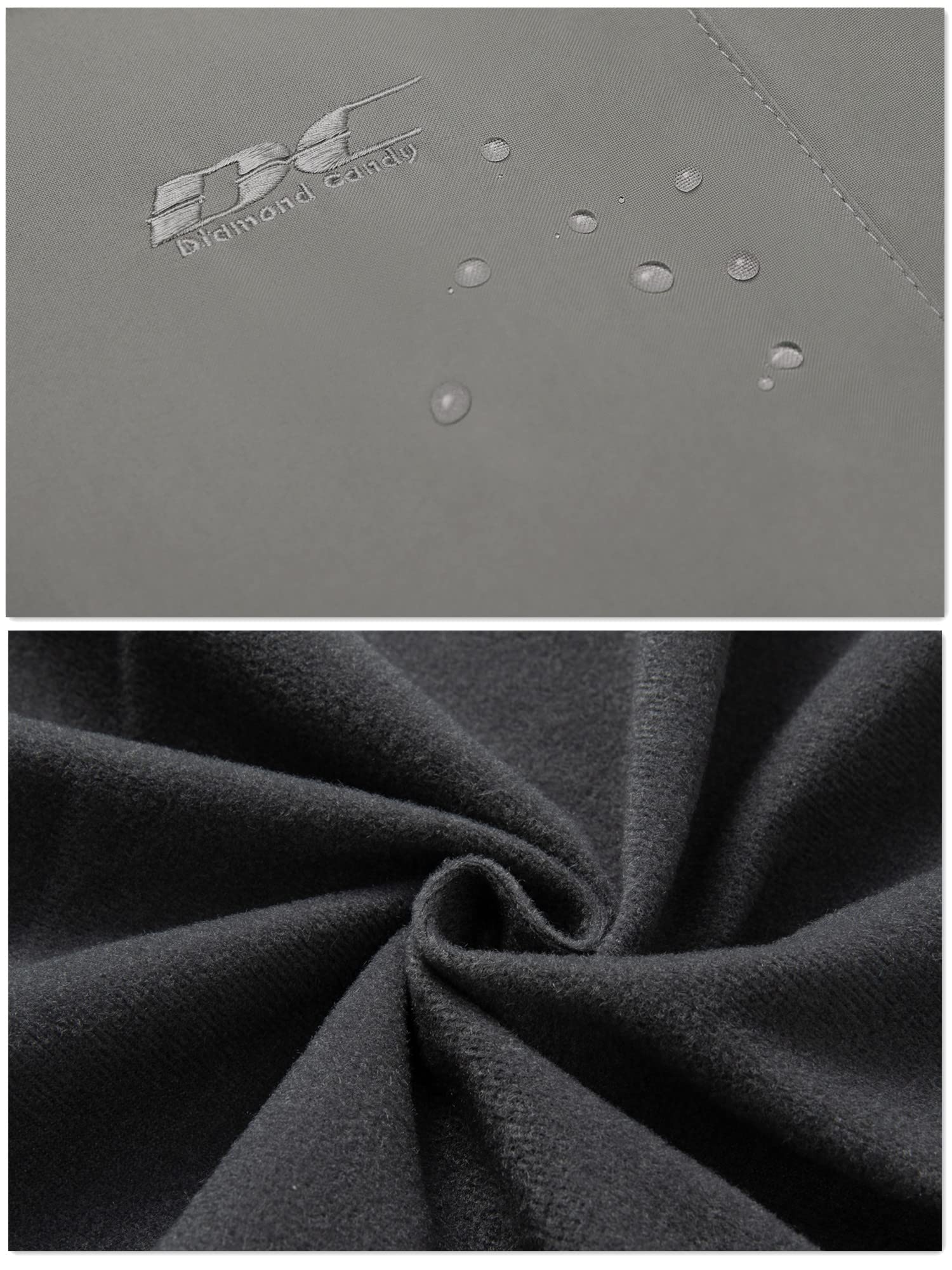 Diamond Candy Women's Waterproof Rain Jacket with Hood Lightweight Outdoors Raincoat Grey