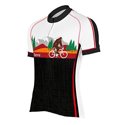 CORVARA BIKE WEAR Men's Bigfoot Cycling Short Sleeve Bike Jersey (Large) Black