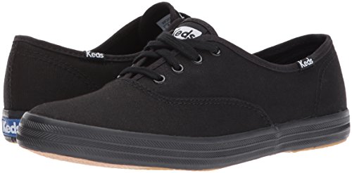 Keds Women's Champion Original Canvas Lace-Up Sneaker, Black/Black, 7 M US