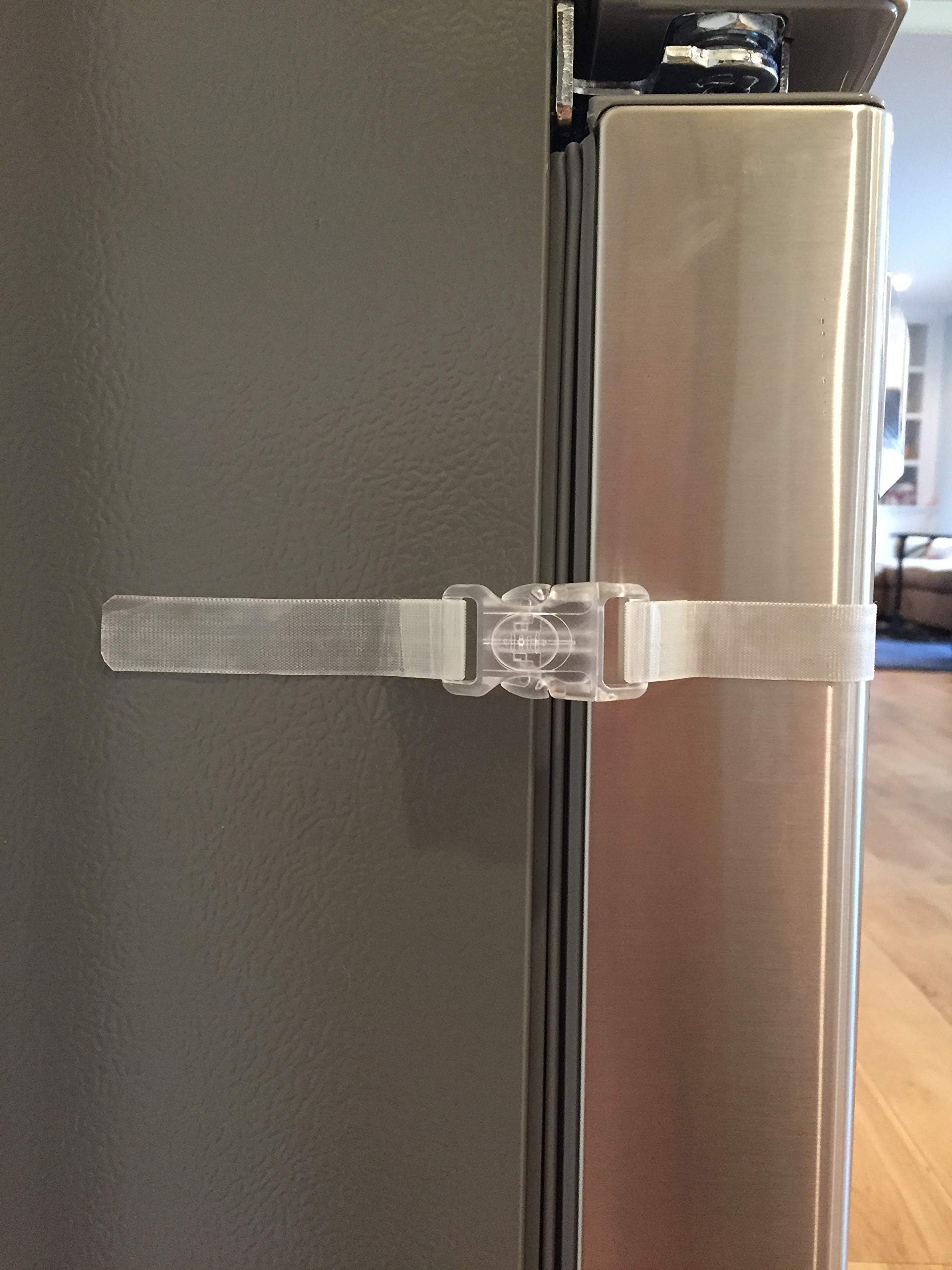 Clear/MultiUse Baby Toddler Child Children Safety Latches Self Adhesive for Lazy Susan Refrigerator Frides/Freezers Special needs Adults and Children. 1 Count per package.