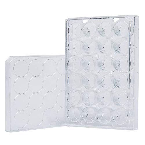 Grow Cells with Olympus 24-Well Tissue Culture TC Treated Plates, Sterile, Individually Wrapped, Flat Bottom Wells, 100 Treated Cell Culture Plates/Unit