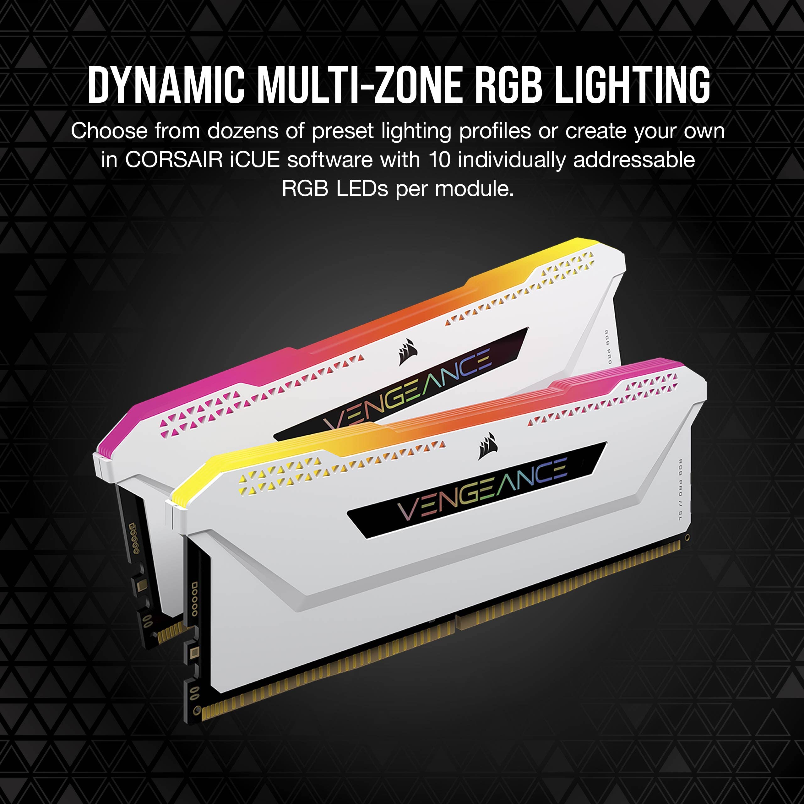 Corsair Vengeance RGB PRO SL Series DDR4 Light Enhancement Kit (Contains No Physical Memory, Dynamic Ten-Zone RGB Lighting, Wide Compatibility with Most Intel® and AMD DDR4 Motherboards) White