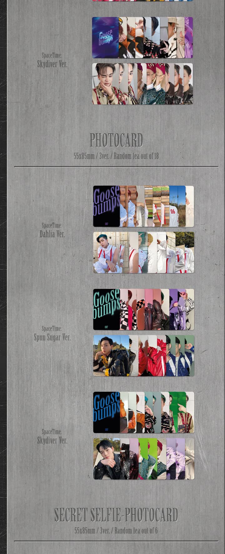 ONF Goosebumps 6th Mini Album Random Version CD+72p Booklet+1p Selfie PhotoCard+1p PhotoCard+1p Secret Selfie+1p Secret Card+1p From.ONF Diskette Data+Message PhotoCard SET+Tracking Kpop Sealed