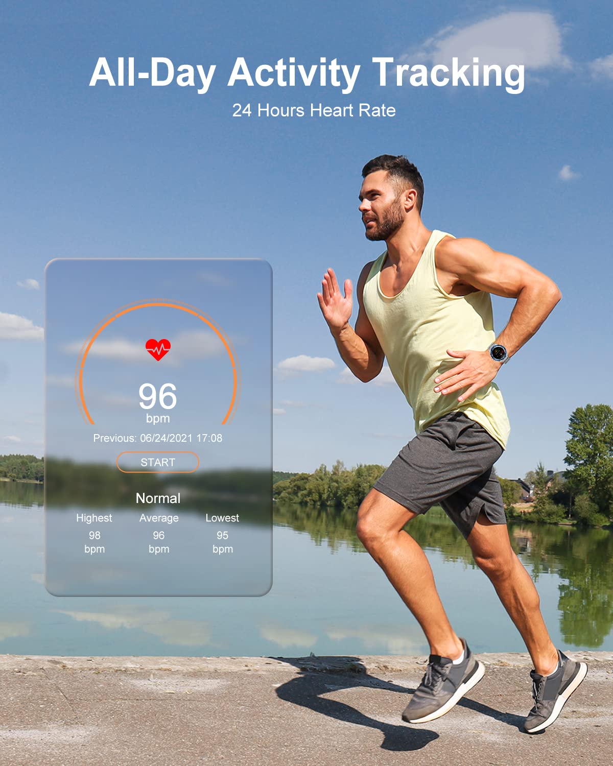 FOXBOX Smart Watch for Men(Answer/Dial),1.32" Touch Screen Fitness Tracker with 20 Sport Modes Blood Pressure/Heart Rate Tracker Compatible Android and iOS IP67 Waterproof Blue Men Smart Watches