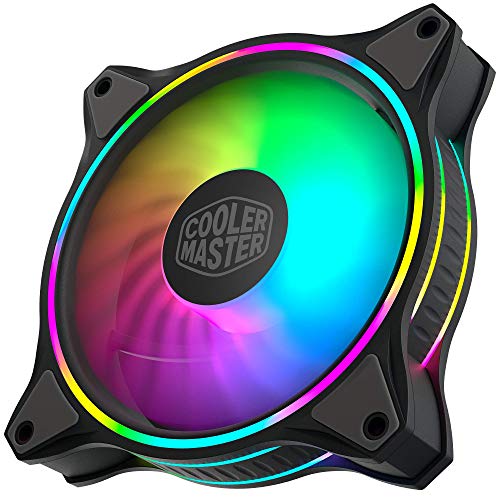 Cooler Master MasterFan MF120 Halo 3n1Fans, Duo-Ring ARGB Customizable Lighting, 120mm PWM Static Pressure, ARGB Header Extender For PC Case, Liquid and Air Cooler (MFL-B2DN-18NPA-R1),Black
