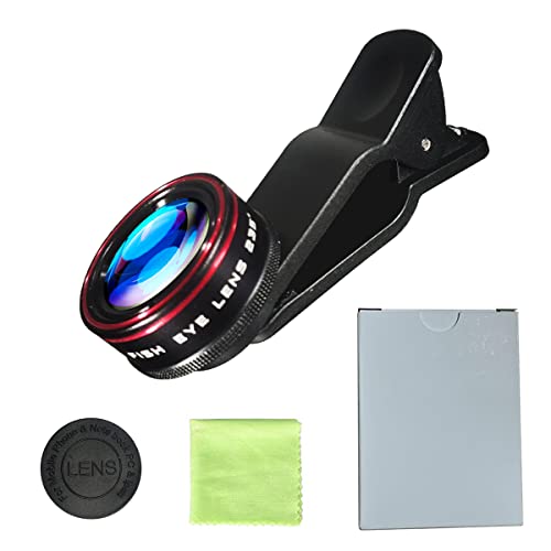 Phone Camera Lens, Clip on Cell HD Phone Fisheye Lens kit, 235° Fisheye Lens ,for Most iPhone Android Samsung Phones and Smartphones