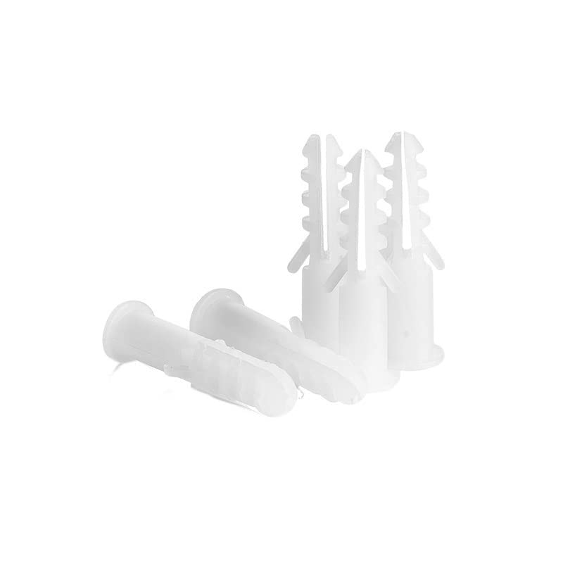 Expansion Bolts 50PCS 5-8mm Screws M5-M8 Rubber Expansion Pipe Flat Round Head Self-Tapping Screw Nylon Tube Wall Wood Hardware Tool Wall Anchors and Screws for Drywall
