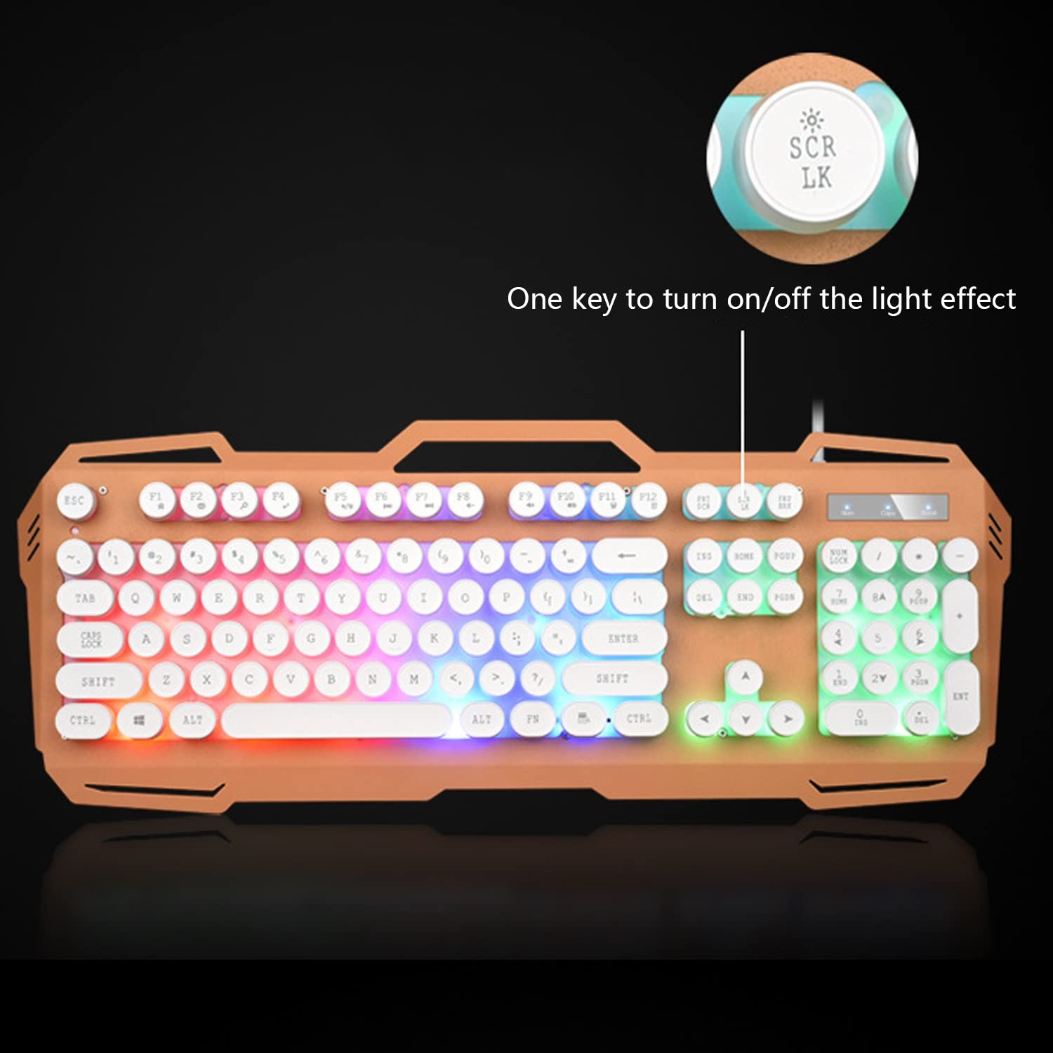EXHNLE Gaming Keyboard and Mouse Combo, Wired RGB Backlit Gaming Keyboard, with 104 Key Computer PC Gaming Keyboard for PC/Laptop (Color : White)
