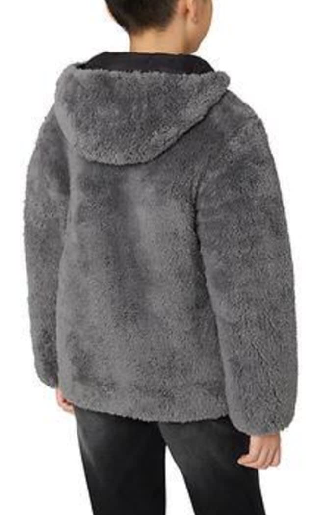 Eddie Bauer Kids Reversible Plush Hoodie Jacket (Onyx, Large 14/16)