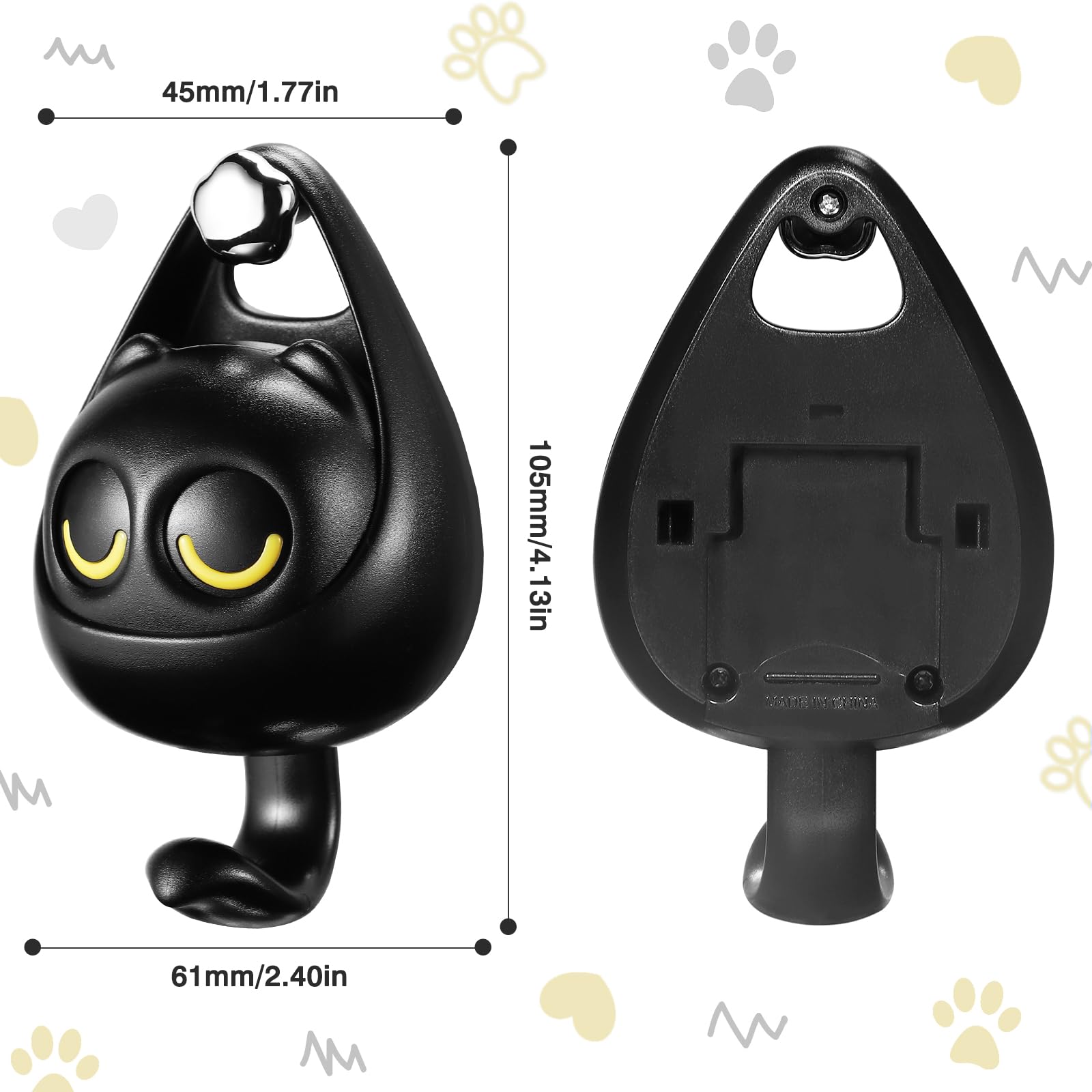 GUEDIEO ππ«ππππ’π―π πππ‘ππ¬π’π―π ππ¨π¨π€οΌ1Pcs Wink Cat Hooks for Hanging Towels, Hats,Coat,Cloth Bags, Belts, Key, for Wall Hanging Decorations to Carry up to 5.5 LBS