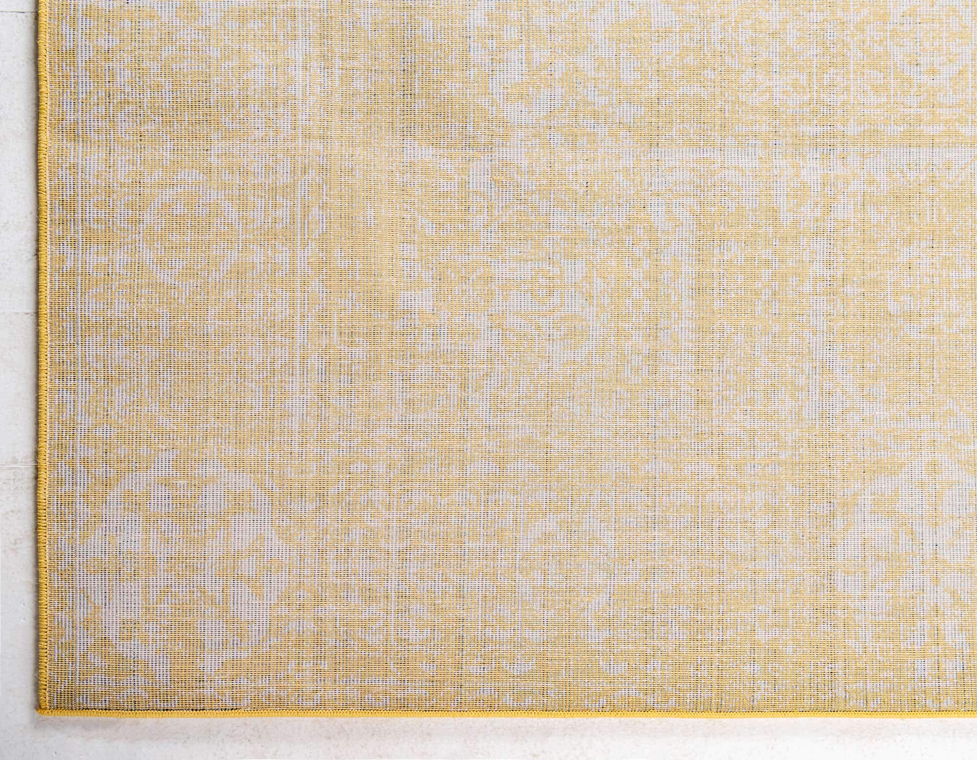 Unique Loom Tradition Collection Classic Southwestern Distressed Casual Design Area Rug, 5 ft x 8 ft, Yellow/Ivory