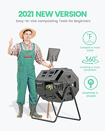 Garden Compost Bin with Garden Work Apron,Great Gardening Gifts for Women Men Lawn Care