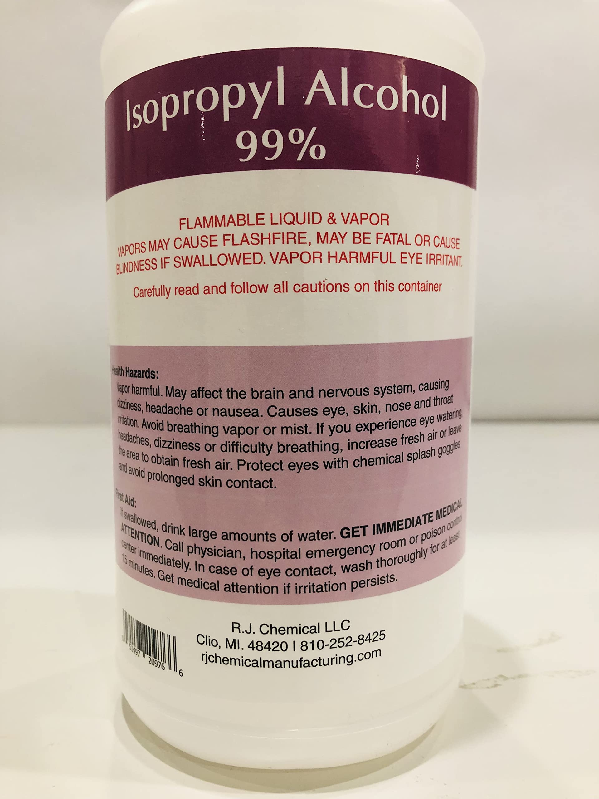 Isopropyl Alcohol 99% Strength - 5 Gallons Packed in 20-32 Oz Bottles- 100% Pure