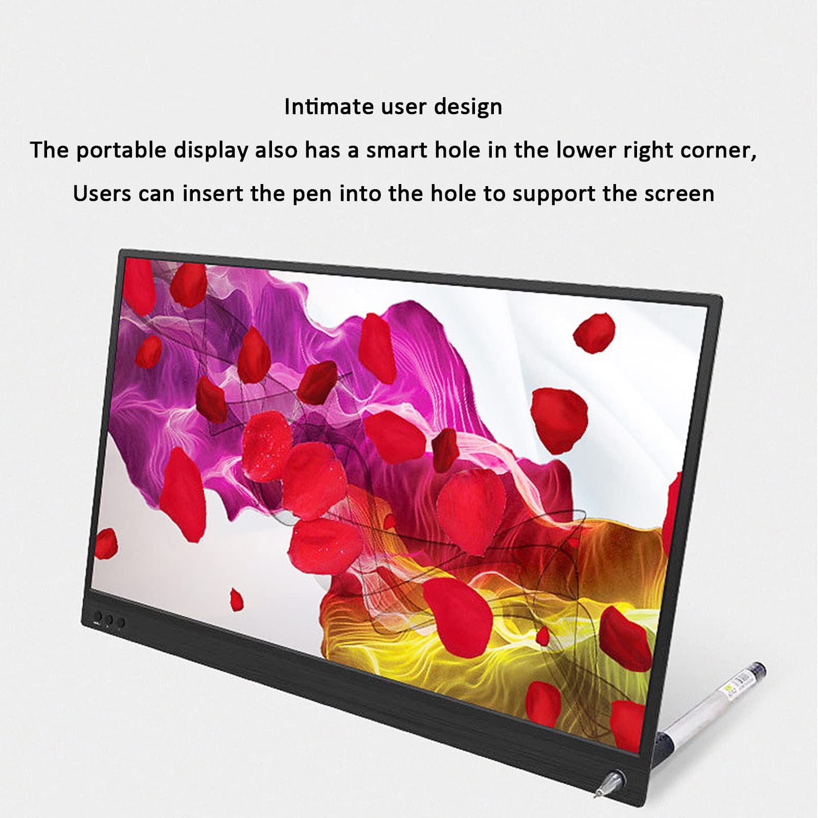 External Portable Display, 15-inch Large Screen, Hdmi Ultra-Thin Portable Display, 1080P High-Definition, Free Leather Case