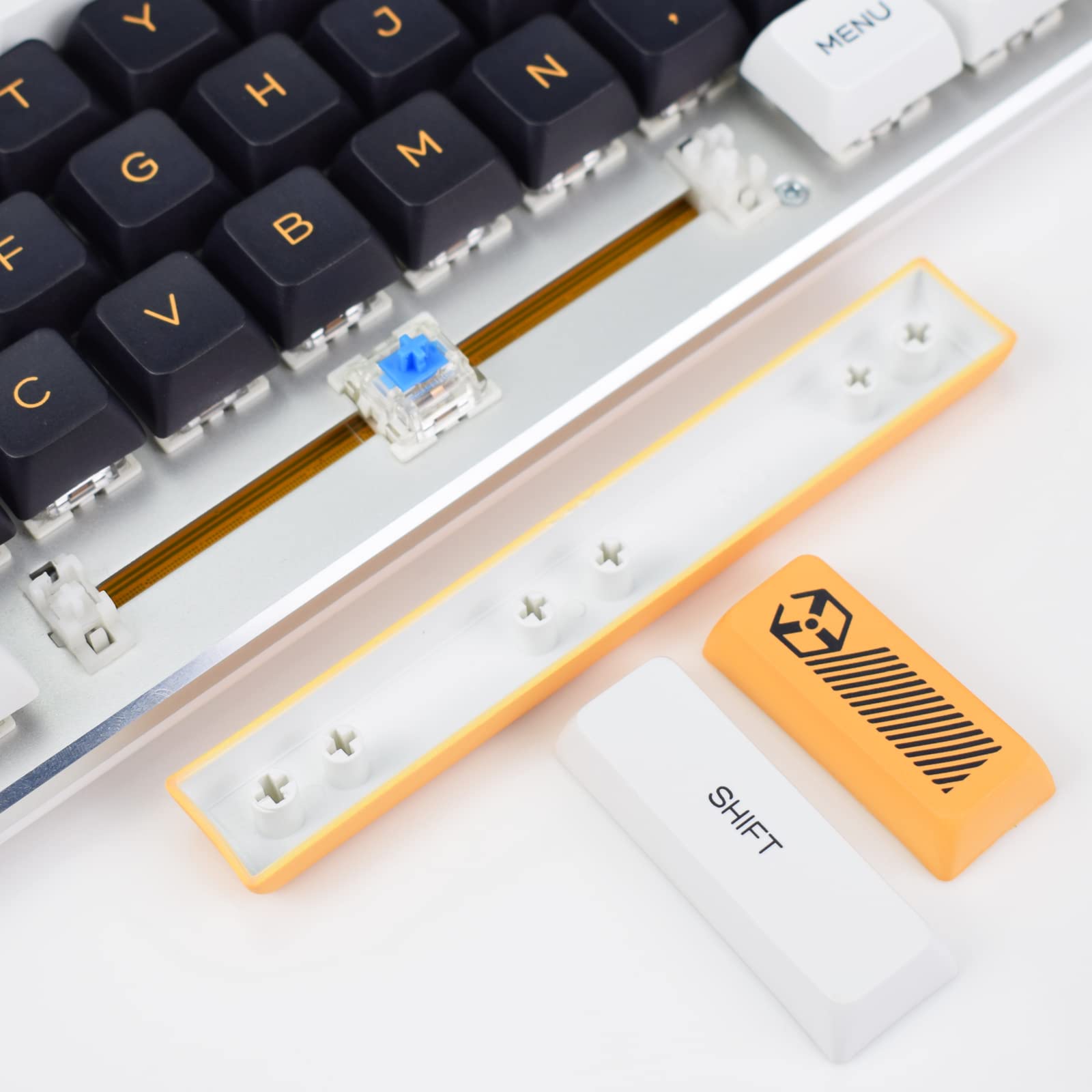 MOLGRIA Virtual War Keycaps 123 Set for Gaming Keyboard, PBT XDA Profile Dye Sublimation Custom Keycaps for Gateron Kailh Cherry MX Switch 104/87/71/61 60 Percent Keyboard(Central Black)
