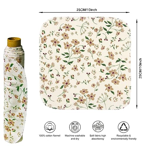 Pinowu Reusable Paper Towels Cotton Cloths (12pcs), Absorbent Kitchen Dishcloths (10x10 inch) Washable Paperless Towels Zero Waste Alternative Napkins for Kitchen Household Cleaning