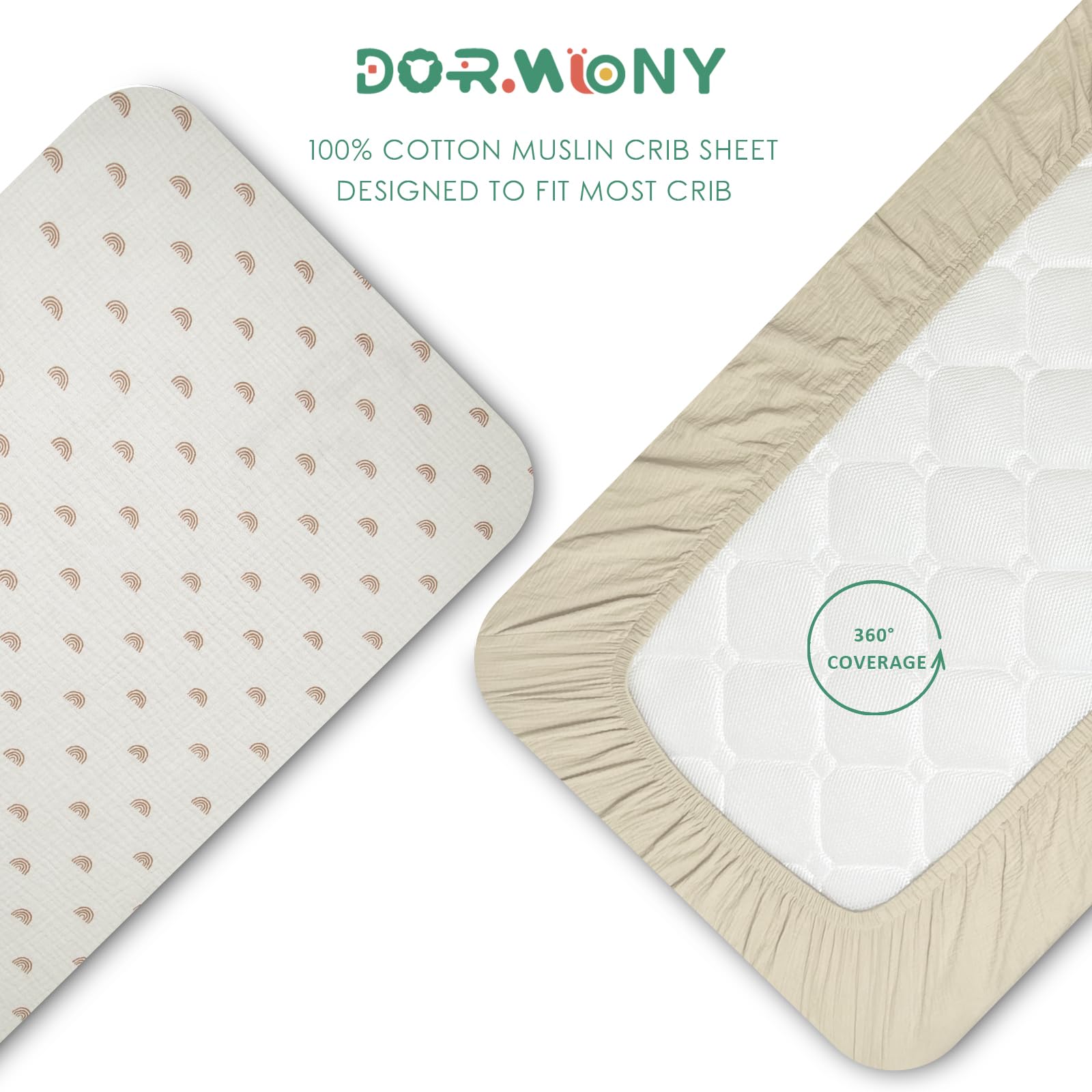 Extra Soft Muslin Crib Sheets for Baby,Premium Ultra Breathable Cotton Sheets for Standard Crib and Toddle Mattress,2 Pack Rainforest Pattern
