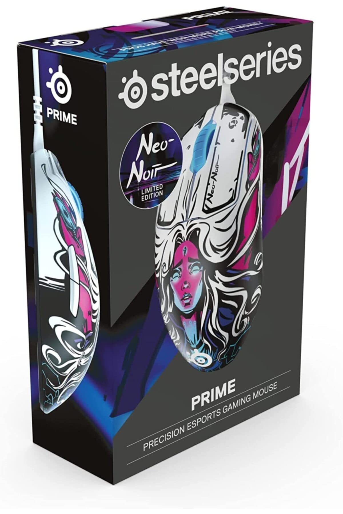 SteelSeries Prime Neo Noir - FPS Gaming Mouse – 18,000 CPI TrueMove Pro Optical Sensor – 5 Programmable Buttons – Magnetic Optical Switches – Brilliant Prism RGB Lighting