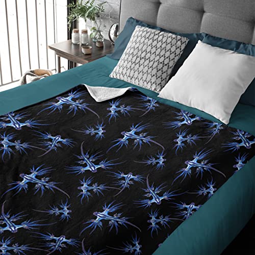 Softerhug Blanket Glaucus Atlanticus Soft Cozy Throw Lightweight Microplush Blankets for Couch Bed Sofa All Season Warm-80 in x 60 in Large for Adult