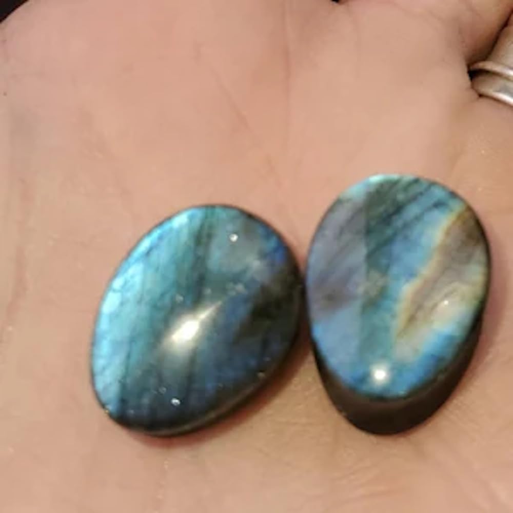 Covet Jewelry AAA Grade Natural Labradorite Double Flare Teardrop Plug (1/2")