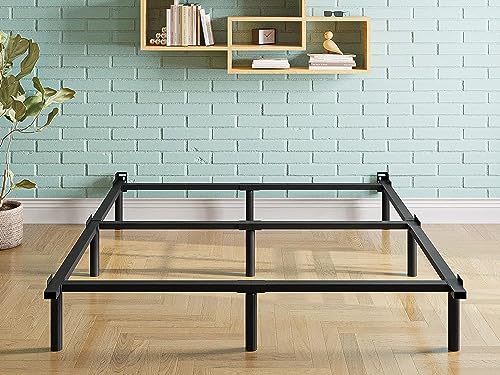 RLDVAY Full-Size Bed-Frame, 9 Inch Metal Bed-Frame-Full for Box Spring, Quick & Easy Assembly, Heavy Duty Full Bed Frame Noise Free, Black