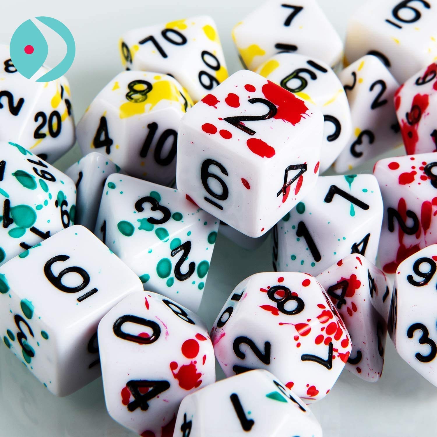 DND Retro Dice Set Polyhedral - IDTQ Dungeons and Dragons Imitation of Old Purple Red White Black Blue Yellow Green Dice Set RPG MTG Table Games 6sets D4 D6 D8 D10 D12 D20