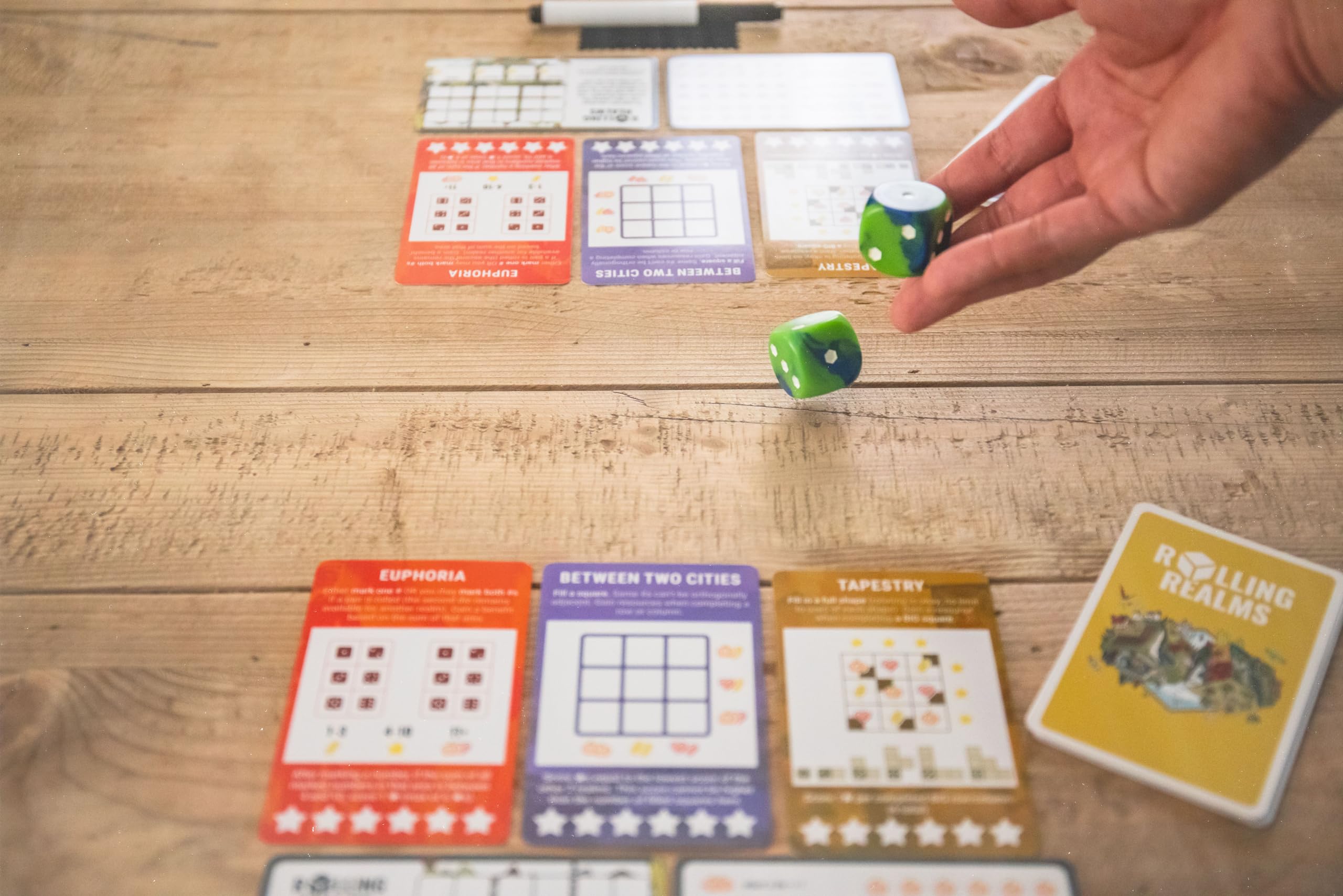 Stonemaier Games: Rolling Realms | A Light Strategic Roll-and-Write Game for Families and Adults | 1-6 Players, 30 Mins, Ages 14+