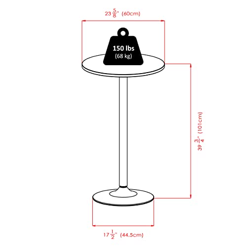 Winsome Spectrum-Pub-Table, Black & Chrome