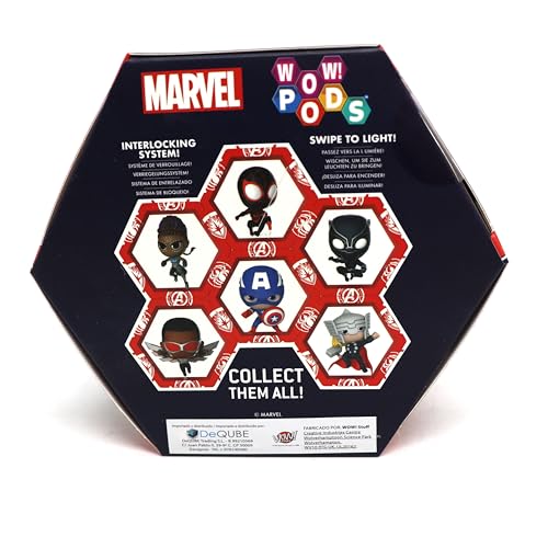 WOW! PODS Avengers Collection - Captain America | Superhero Light-Up Bobble-Head Figure | Official Marvel Collectable Toys & Gifts 4 inches