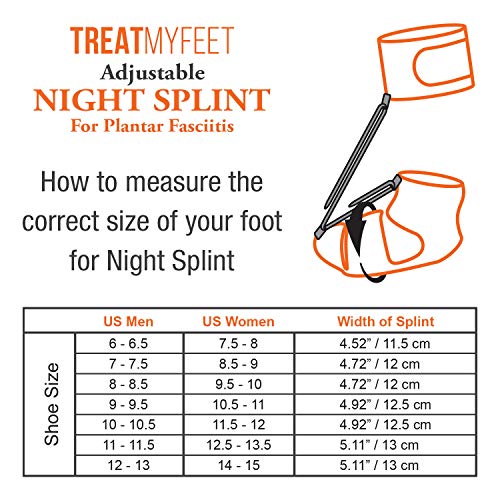 Plantar Fasciitis Night Splint, Breathable Plantar Fasciitis Support w/Advanced Stretching Mechanism – Orthotics Support for Achilles Tendonitis, Drop Foot & Pain (Men-11-11.5, Women-12.5-13.5)