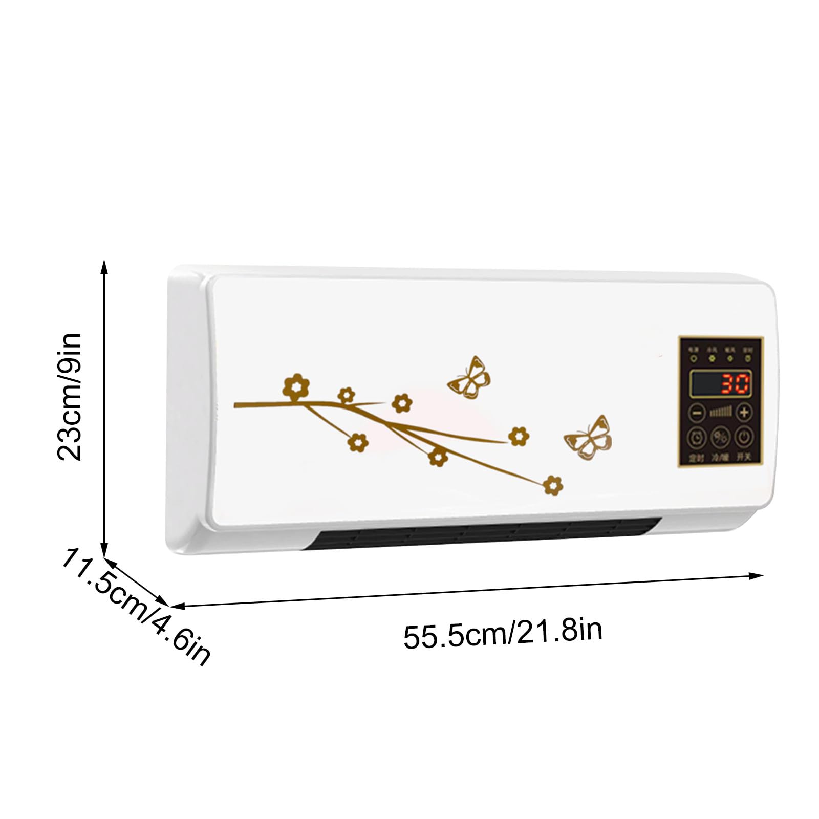 Generic Wall Mounted Air Conditioner & Heater, Portable Smart Air Conditioner, Ductless Wall Air Conditioner with Remote Control, Air Cooling Heating Fan for Bedroom Living Room (white)