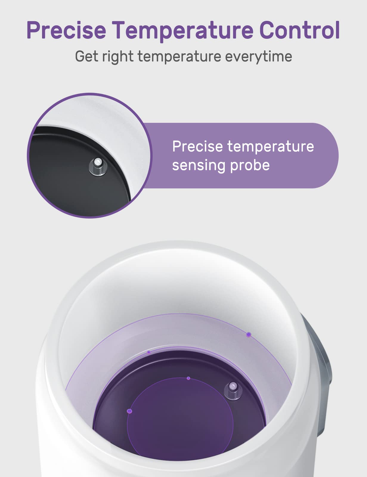 Nuliie Fast Bottle Warmer, 6-in-1 with Larger LCD Display Smart Temperature Control and Automatic Shut-Off, BPA Free Baby Bottle Warmer for Breastmilk or Formula