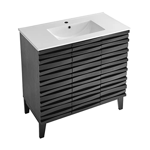 Swiss Madison Well Made Forever Cascade Bathroom Black Bath Vanity