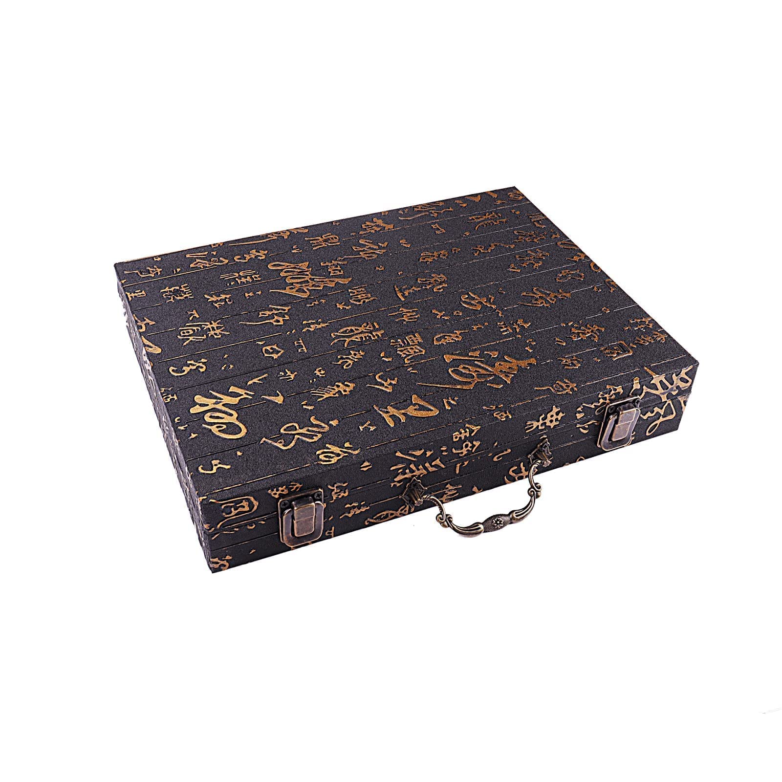 Wowwoody 1.88inch Mahogany Chines Chess Gift Box Set (Xiangqi ) Chines Traditional Xiangqi Classic Educational Strategy Board Games 2 Players Travel Game Set with Wooden Box and Leather Chessboard