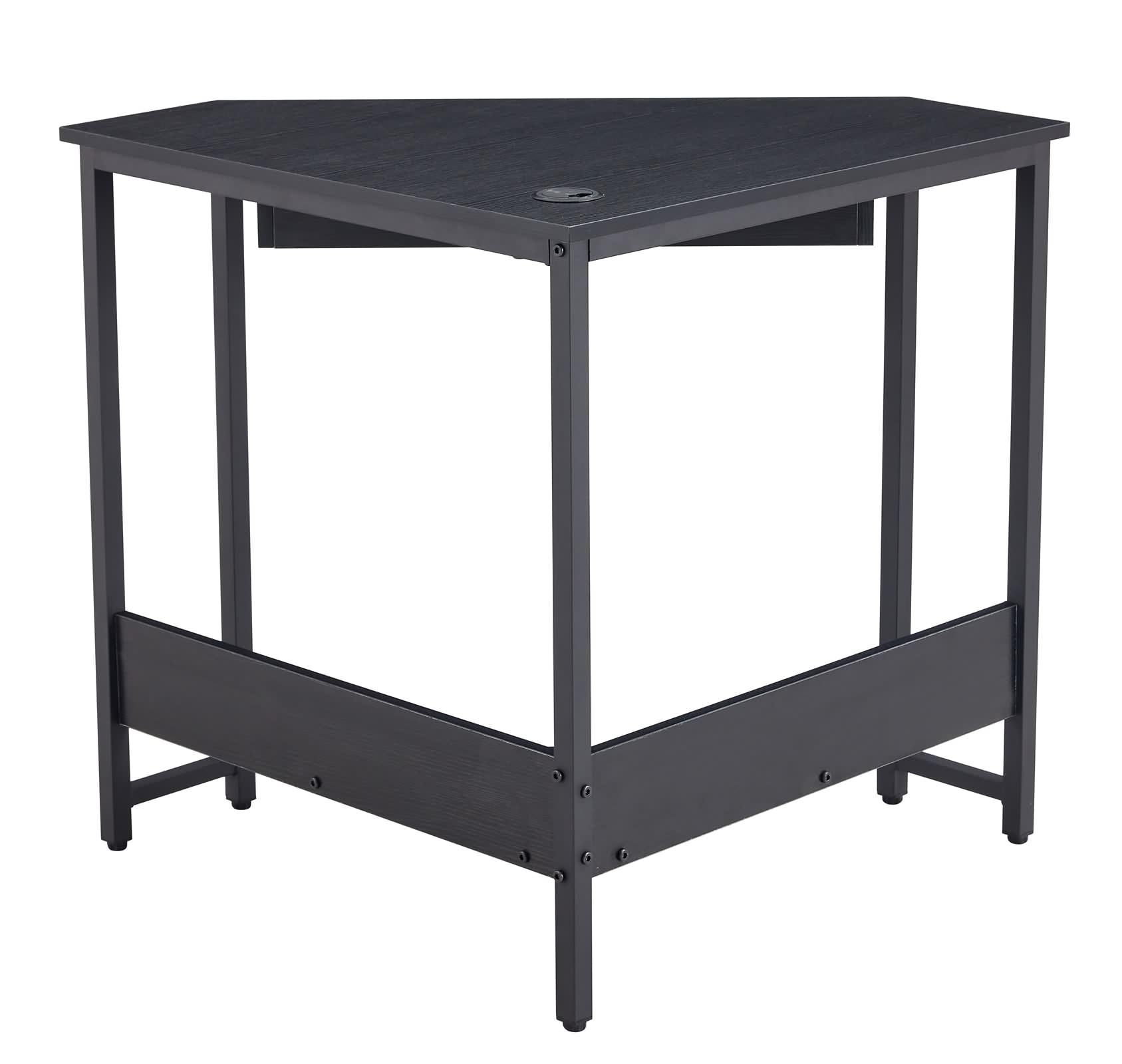 Daesar Triangle Computer Desk, Corner Desk with Smooth Keyboard Tray, Storage Shelves, Compact Home Office, Small Desk with Sturdy Steel Frame for Small Space, 28.34" L 24" W 30.11" H