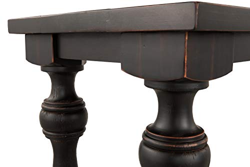 Signature Design by Ashley Mallacar Rustic Cottage Rectangular Sofa Table with Floor Shelf, Black