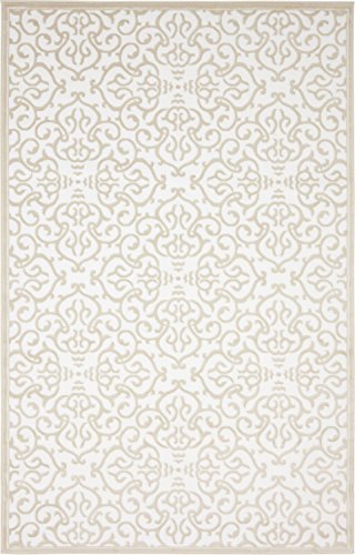 Unique Loom Rushmore Collection Area Rug - Johnson (5' 1" x 8' Rectangle, Snow White/ Beige)
