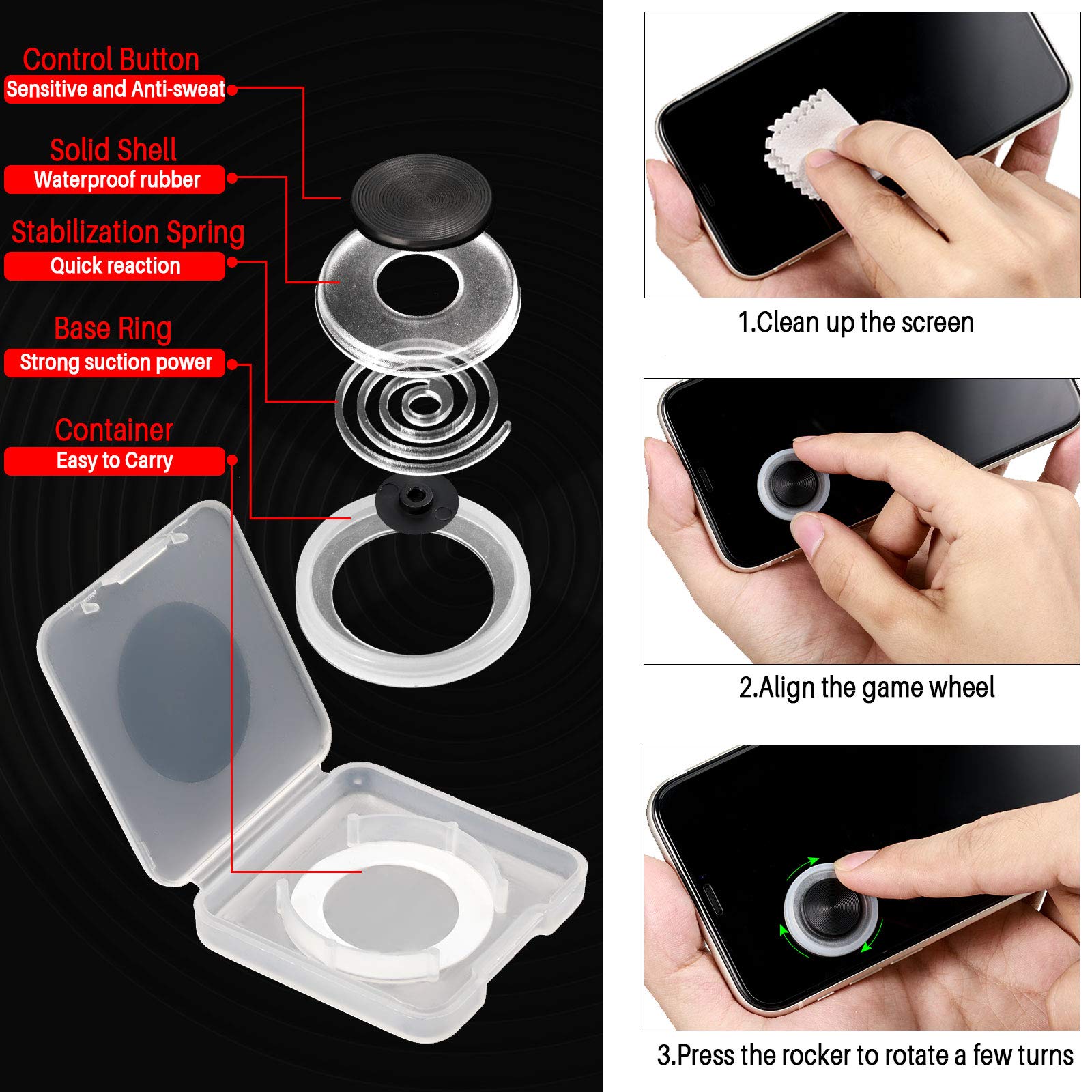 Weewooday 16 Pieces Phone Game Joystick Kits, 4 Touch Screen Game Control Joypad and 12 Gaming Finger Sleeve, Mobile Game Controller with Anti-Sweat Thumb Sleeves for Phones Tablets