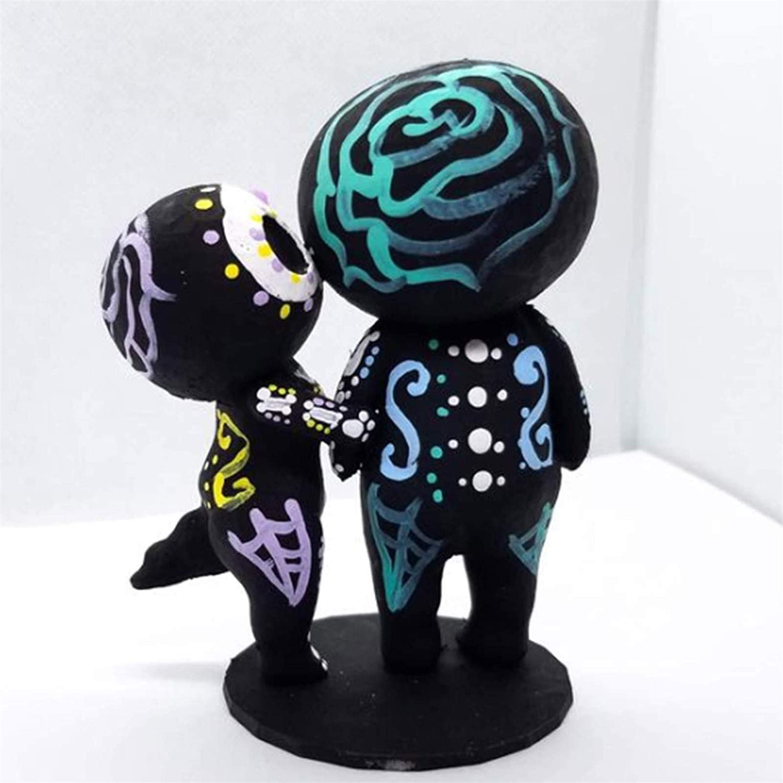 Sugar Skull Couple Figurine Resin Statue, Testimony of Love Sugar Skull Decor Handmade Crafts Resin Ornament Creative Home Room Decor, Unique Gothic Skull Sculptures Table Garden Yard Decoration