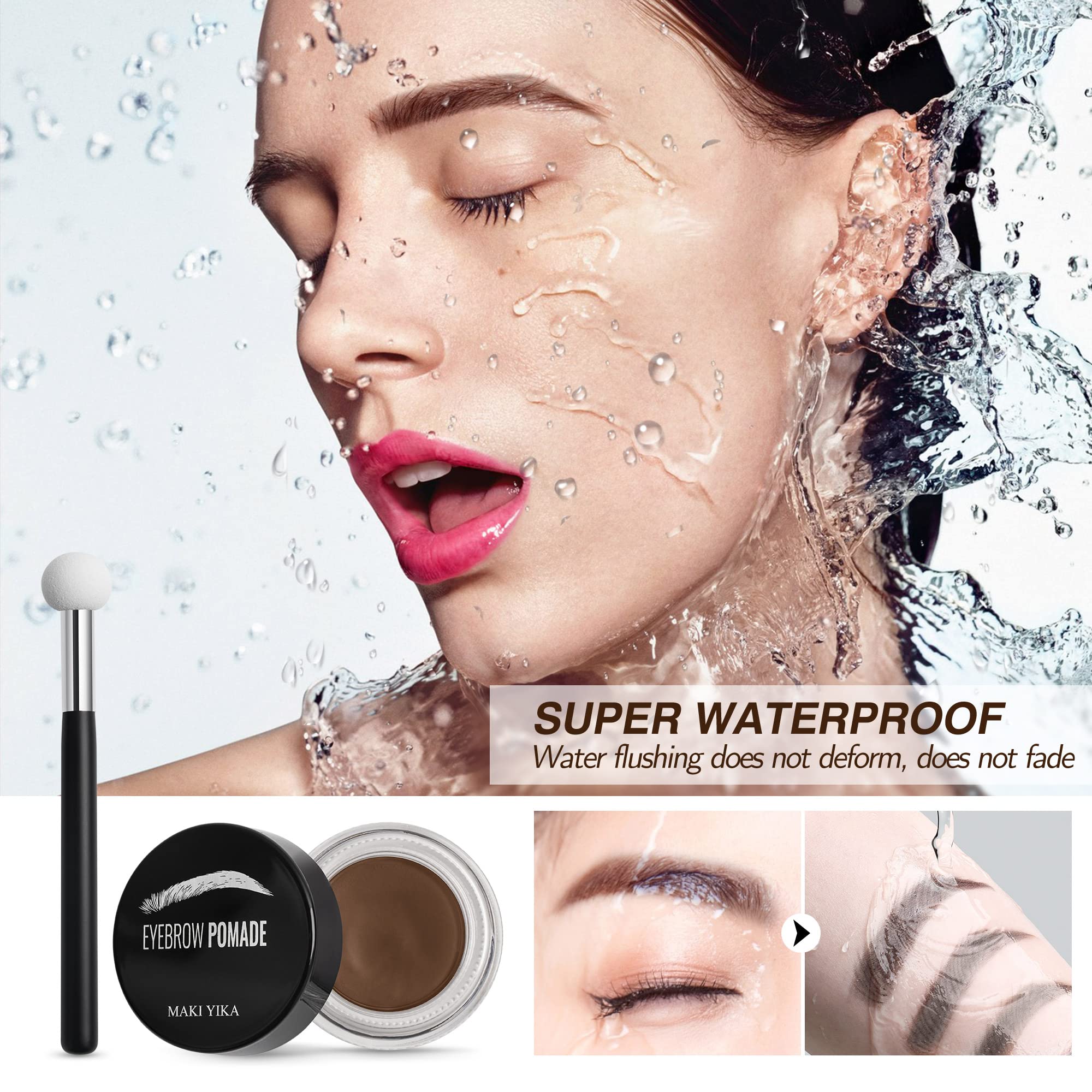 Eyebrow Stamp and Eyebrow Stencil kit, Brows Stamp with 20Pc Brow Stencils, Long Lasting and Waterproof Eye Brow Pomade Makeup (Auburn)