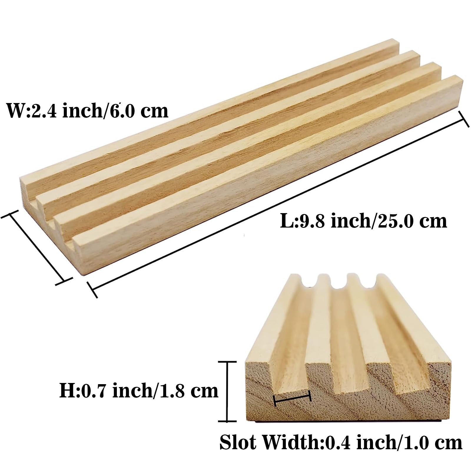 Yuanhe Domino Trays Holders Rack - Set of 4 Wooden Tiles Stand Holders Dimonos Boards for Mexican Train Rummy Chickenfoot