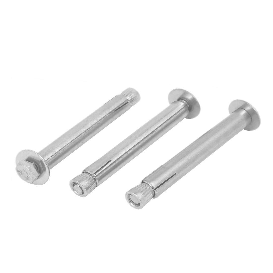 Expansion Anchor Bolts,Hex Nut,Expansion Screw Bolts,M6 x 80mm 304 Stainless Steel Hex Head Sleeve Anchor Expansion Bolt 3PCS(id:67e 1f 63 061)(Color:Multiple Colors, Size:Small)