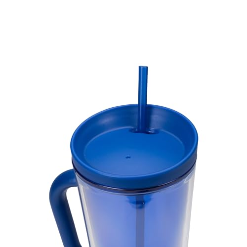 COOL GEAR 3-Pack 26 oz Spritz Tumbler with Straw and Handle | Pressure Fit Lid, Colored Re-Usable Tumbler Water Bottle with Straw and Handle - Variety Pack