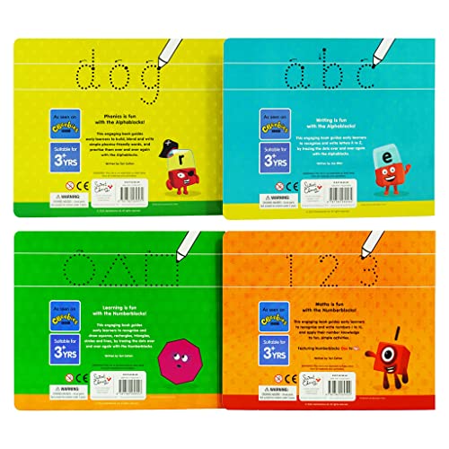 Numberblocks and Alphablocks: My First Numbers and Letters 4 Book Wipe-Clean Box Set (pen included): a set of 4 wipe-clean books (pens included)