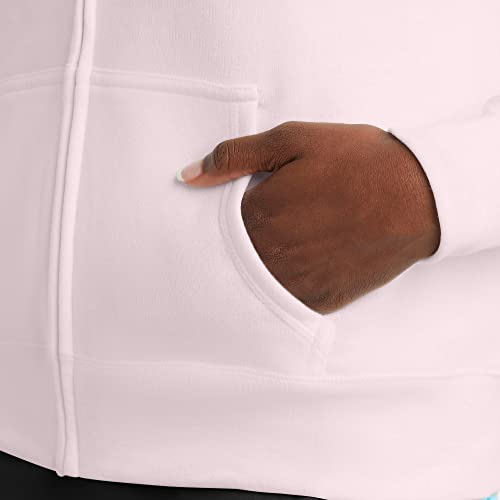 Hanes Women's EcoSmart Full-Zip Hoodie Sweatshirt, Pale Pink, Large